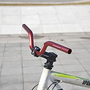 UPANBIKE 25.4mm Bike Handlebar Riser 80mm Aluminum Alloy 520mm Length for Fixed Gear Bike Road Bicycle(Red)