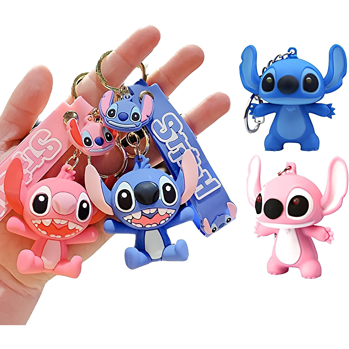4PCS Cartoon Key Chains for Kids Girls Boys Cartoon Couple Keychain for Keys Backpack Bag Phone Keychain Gift for Birthday Christmas New Year