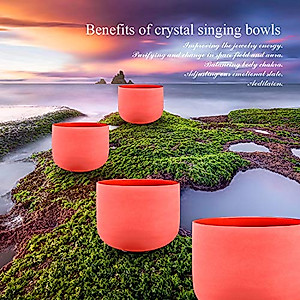Ryan Dvan 10” C Note Red Frosted Root Chakra Crystal Singing Bowl with Free Padded Carrying Case and Suede Striker & O-Ring