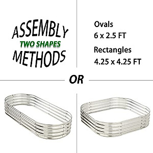 6 x 2.5 ft Raised Garden Bed Metal Elevated Planter for Vegetable Flower Herb (2pk)
