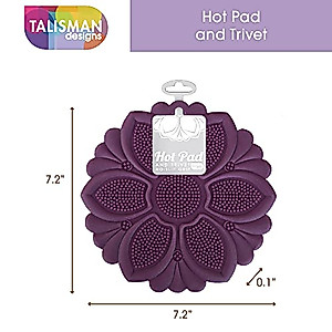 Talisman Designs No-Slip Grip Silicone Hot Pad & Trivet, Surface Protection from Hot Dishes, Up to 500-Degree Heat Resistance, Multipurpose Kitchen Supplies, Yellow (Set of 1)