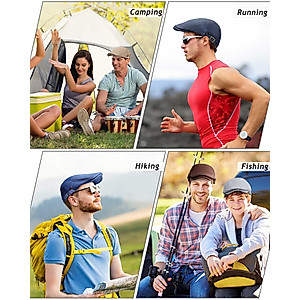 Chuarry 8 Pack Men's Mesh Flat Cap Breathable Summer Newsboy Hat Cabbie Driving Hats for Men