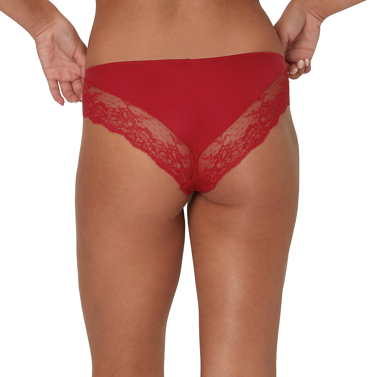 Maidenform Women's Underwear, Lace Tanga, Cheeky Panties, Solid or Assorted, 3-Pack, Black/Floral Delight/Camera Redy