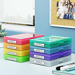 iBune Large 5x7 Photo Storage Box, 8 Inner Photo Cases Store up to 1000 Pictures, Photo Organizer with Zipper Cloth Bag, Cards Craft Keeper with Handle for Photo Cards Seed Storage, Rainbow