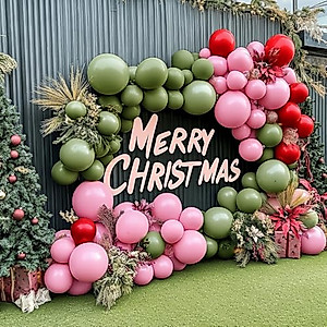 Red Balloon Garland Kit - Double Stuffed Burgundy Balloons Different Sizes 18/12/5 Inch Wine Red Balloons Maroon Balloon Arch For Birthday Wedding Anniversary Valentine Day Christmas Party Decoration