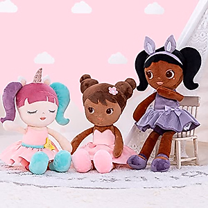 Lazada African American Baby Dolls Gifts Soft Plush Girl Toys Brown Skin 16"