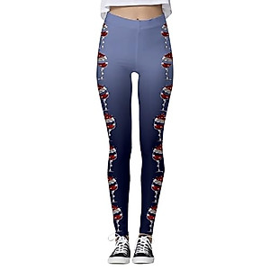 AMDBEL Womens Athletic Leggings High Waisted,Christmas Leggings for Women,Red Wine Glass Pattern Gradient Yoga Pants Fashion High Waist Workout Holiday Leggings
