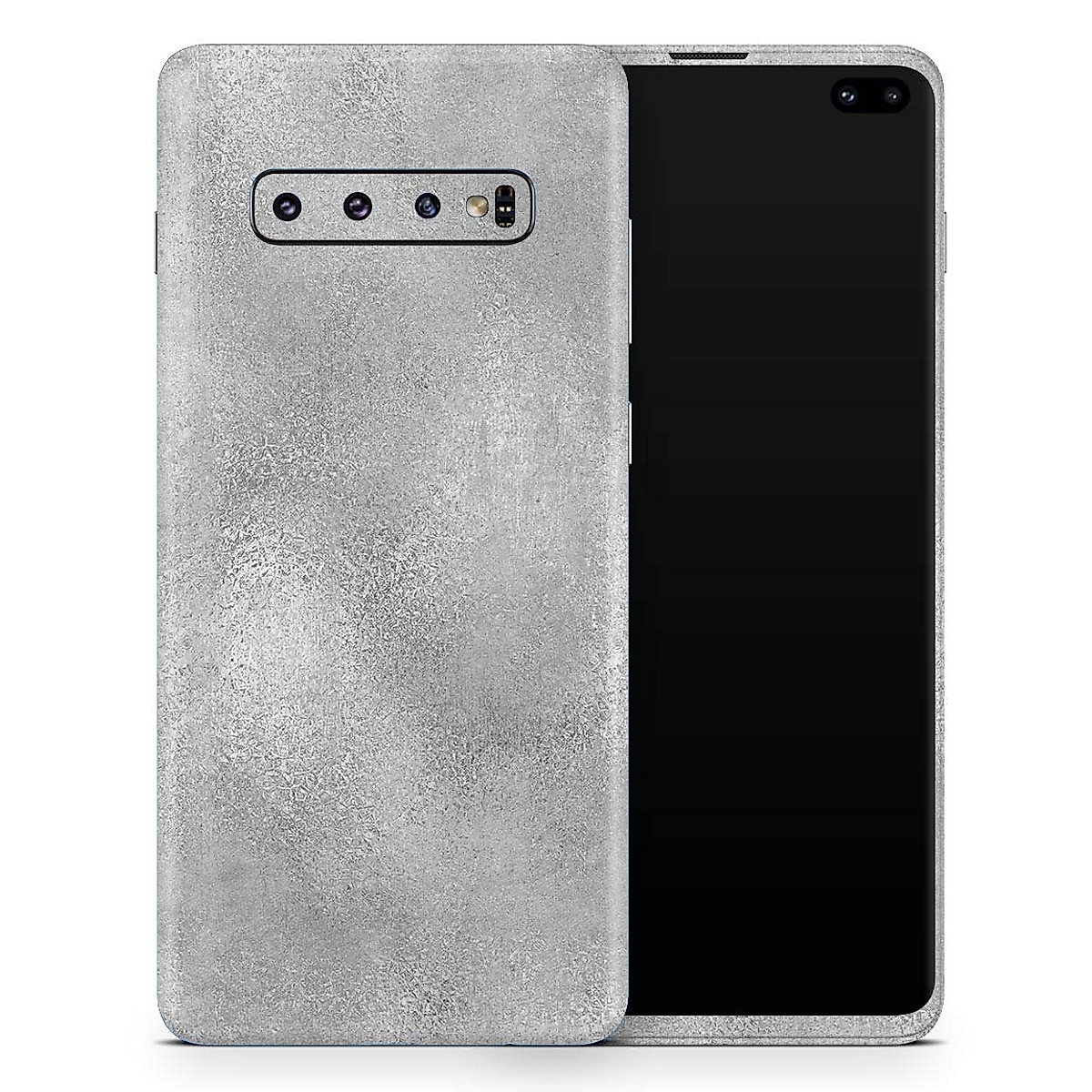 DesignSkinz Distressed Silver Texture v11 Protective Vinyl Decal Wrap Skin Cover Compatible with The Samsung Galaxy S20 (Screen Trim & Back Glass Skin)