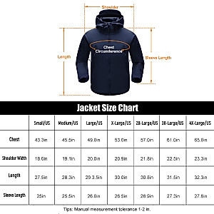 FREE SOLDIER Men's Outdoor Waterproof Soft Shell Hooded Military Tactical Jacket (Dark Navy XX-Large/US)