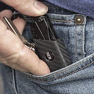 Clip & Carry Kydex Multi-Tool Sheath for the Gerber DIME/LEATHERMAN SQUIRT PS4 - Made in USA - Multi Tool Multitool Holder Holster - Black