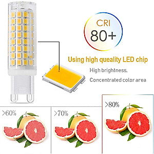 SYXKJ G9 Led Bulb, Dimmable 75W Halogen Bulb Equivalent, All New 7W G9 Bulb, 750lm AC120V Input, G9 bi-pin Base Corn Bulb,Warm White 4pack