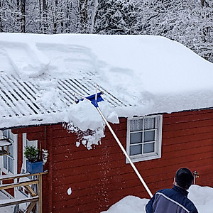 IRONMAX Snow Removal Roof Rake, 21FT Lightweight Snow Rake with 2.9’’ Wheels and Adjustable Handle, Roof Rakes for Snow Removal of Pitched Roof