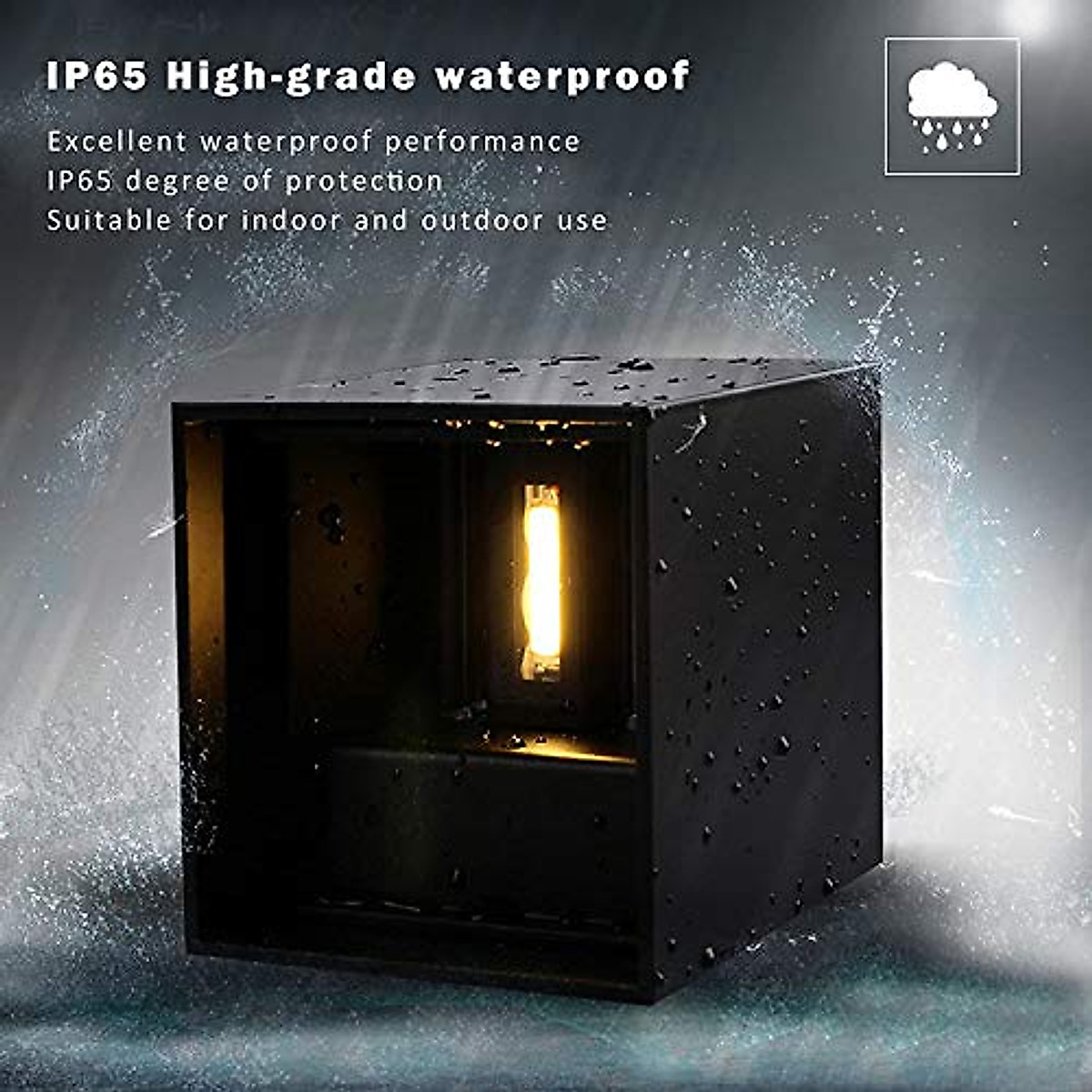 Wrasse LED Aluminum Outdoor Wall Sconces 12W Modern Wall proch housing Lighting 110v Exterior Black 6500k Garage Corridor Lights Wall Mounted Lamp Porch Patio Light 2PCS (Matte Black 6500k)