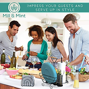 Oakland Utensil Caddy – Foldable Picnic Caddy for Plates and Utensils with Paper Towel Holder for Camping, Parties, and Buffets by Mill & Mint