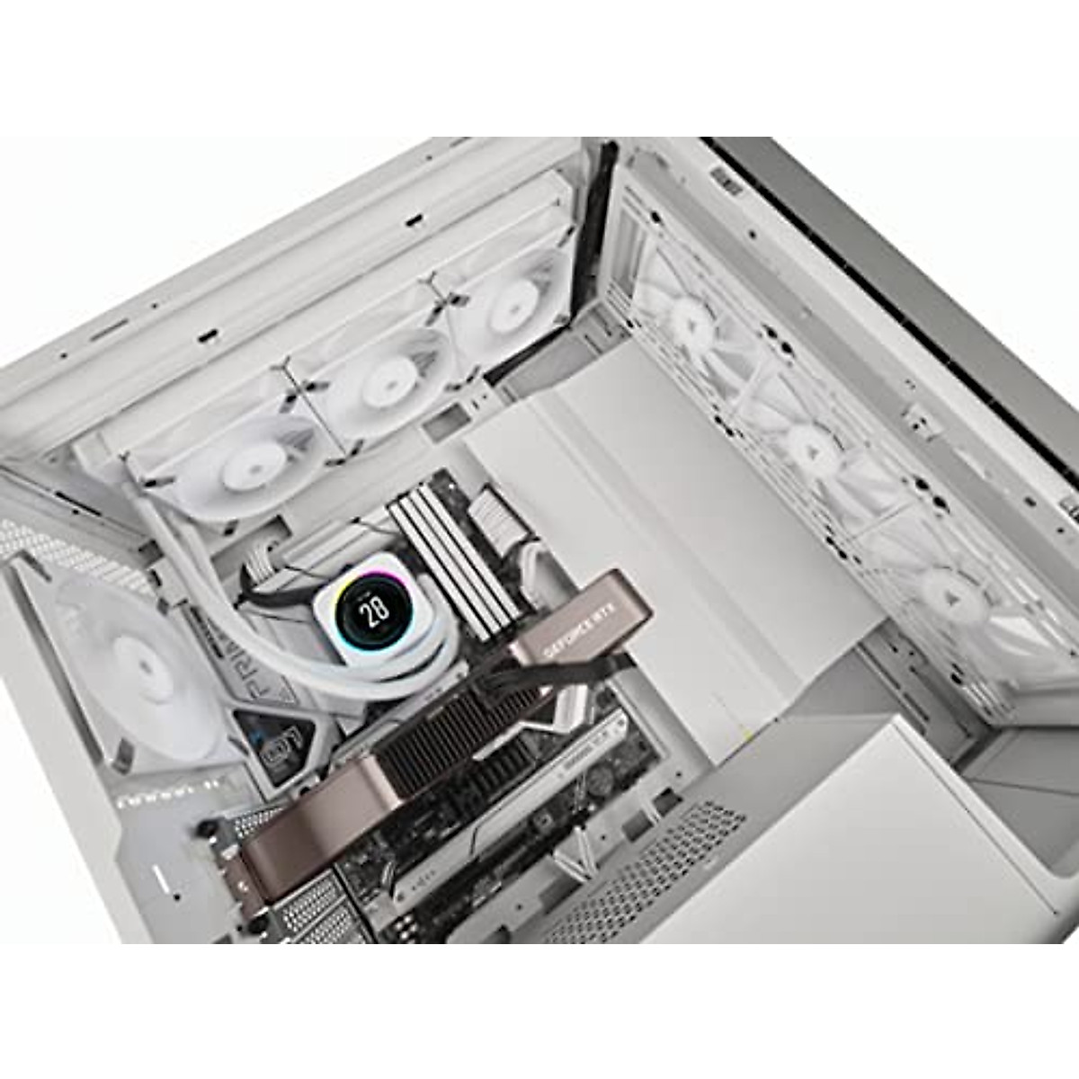 Corsair AF120 Elite, High-Performance 120mm PWM Fluid Dynamic Bearing Fan with AirGuide Technology (Low-Noise, Zero RPM Mode Support) Single Pack - White