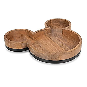 PICNIC TIME Disney Mickey Mouse Shaped Serving Tray, Charcuterie Board, (Mango Wood) 12 x 13.8 x 1.8