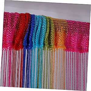 Levemolo String Tassel Screen Thread Fringe Panel Door Lace Window Panel Wedding Photo Backdrop Tassel Ribbon Curtain Macrame Curtain Boho Curtain Curtains for Living Room Bohemian Divider