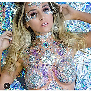 1 Set Temporary Tattoos Stickers Face body Jewels face Gems breast jewels sticker for women