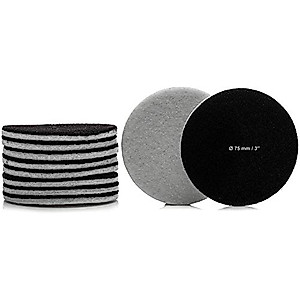 GLASS POLISH 11007 GP-PRO Felt Polishing Pads for Polishing Glass, Plastic, Metal, Marble - Ø 3 inch - Pack of 10