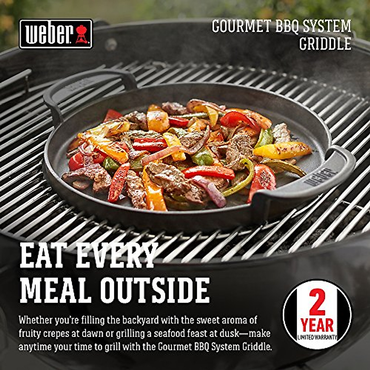 Weber Gourmet BBQ System Griddle, Schwarz 15.00 x 15.00 x 2.00 Inches