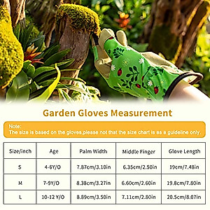 HODUP Kids Gardening Gloves for 7-9 years old,1 Pairs Kids Garden Gloves Non-Slip Children Breathable Yard Work Gloves for Boys Girls（M,Green）