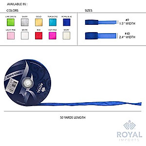 Royal Imports Organza Wired Sheer Ribbon 1.5" (#9) for Floral & Craft Decoration, 50 Yard Roll (150 FT Spool), Royal Blue