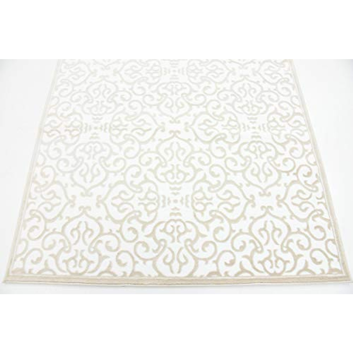 Unique Loom Rushmore Collection Area Rug - Johnson (5' 1" x 8' Rectangle, Snow White/ Beige)