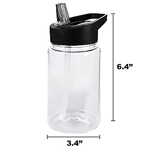 LOGOVISION Batman Kids Tritan Plastic Water Bottle with Straw Lid and Handle, Reusable Tumbler for Toddlers, Unisex for Girls and Boys, 12oz, Bottle Uniform