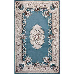 Rugs America Century Centurion CY10A Aubusson Blue Transitional Vintage Area Rug, 2'0"x4'0"