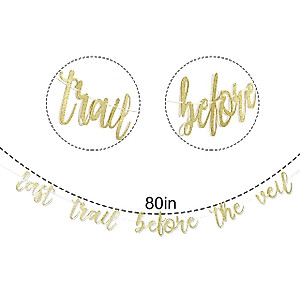 Last Trail Before The Veil Banners - Hiking Bachelorette Party Decorations, Hiking Nautical Themed Bachelorette Hanging Ornaments, Mountain Revel Garland, Adventure Party Decor Supplies, Cabin Bachelorette Party Decorations