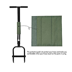 Gardzen Plug Aeration, Hand Hollow Tine Lawn Aerator, Heavy Duty Aerator for Compacted Soils and Lawns, 35" x 11", Black