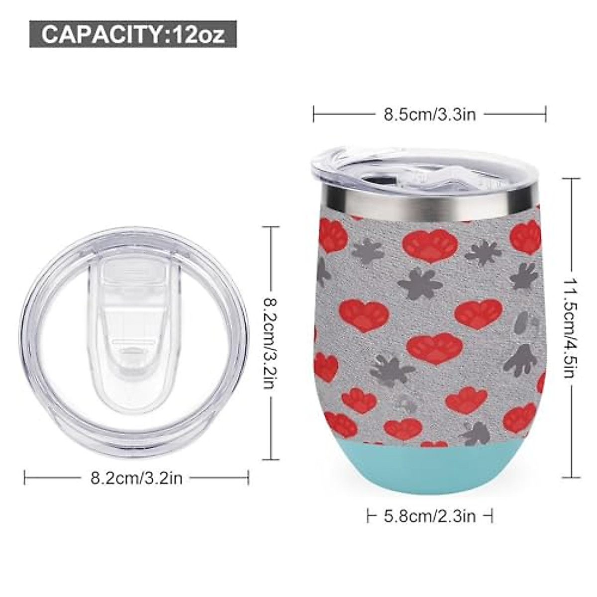 OPTKSNCU 304 Stainless Steel Insulated Cup with Lid, Dog Claw Love Print Print Durable, And Easy to Clean – Ideal for Home, Office, And Gift Giving