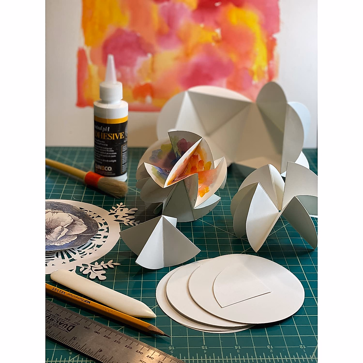 Lineco Neutral pH Adhesive, Acid-Free PVA Formula Water Soluble Dries Clear and Quick Flexible When Dried. 8 Ounces. Ideal For Book Binding and Other Paper Projects. White