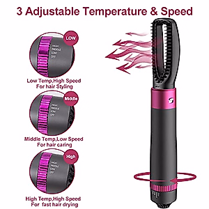 5 in 1 Hair Dryer Brush, Blow Dryer Brush Styler,Salon Negative Ionic Electric Hot Air Brush, Hair Straightener&Curly Hair Comb, Detachable Brush Hair Dryers for Women,Make Hair Smooth
