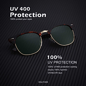 KALIYADI Unisex Polarized Retro Classic Trendy Stylish Sunglasses for Men Women Driving Sun glasses UV Blocking
