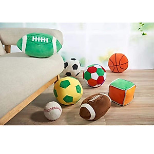 XIZHI 11 inch Football Plush Pillow Fluffy Stuffed Throw Pillows Football Sports Ball Pillow Soft Durable Sports Toy Sofa Room Decoration