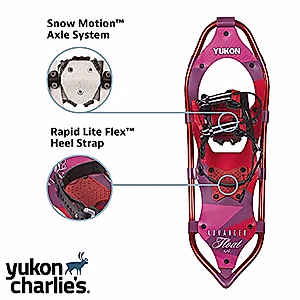 Yukon Charlie's Advanced Float Women's Snowshoe Kit, 8-inch x 25-inch, Includes Snowshoes, Trekking Poles and Travel Bag