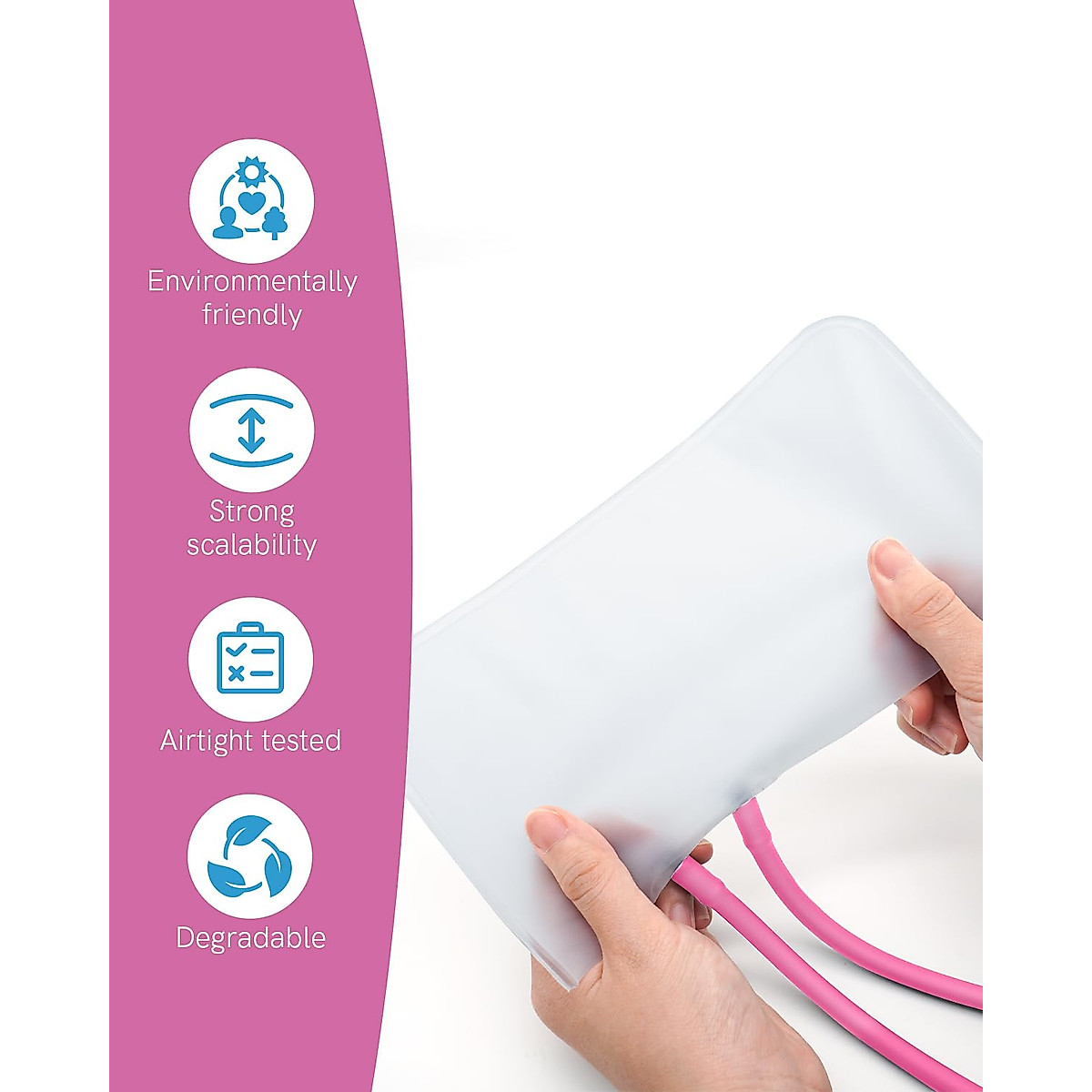 FriCARE Pink Manual Blood Pressure Cuff for Nursing Students - Professional Sphygmomanometer for Doctor's Office - Durable Nylon Cuff for BP Monitoring, Carrying Case Included, Universal Adult Size