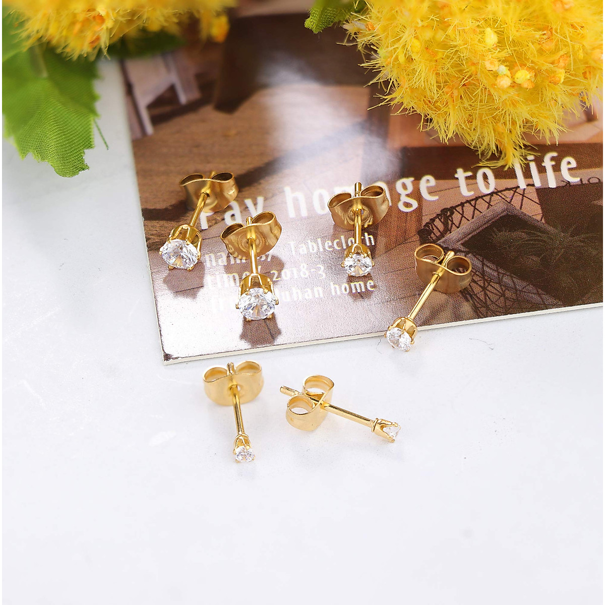 Jstyle 18 Pairs 20G Stainless Steel Tiny Stud Earrings For Womens Hoops Earrings Set Tragus Cartilage Piercing Jewelry