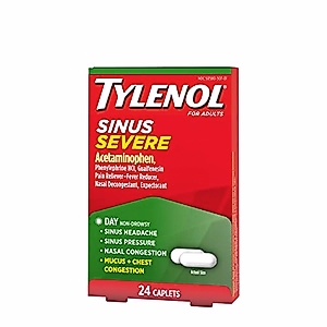 Tylenol Sinus Severe Daytime Caplets with Acetaminophen, Guaifenesin & Phenylephrine HCl, 24 ct