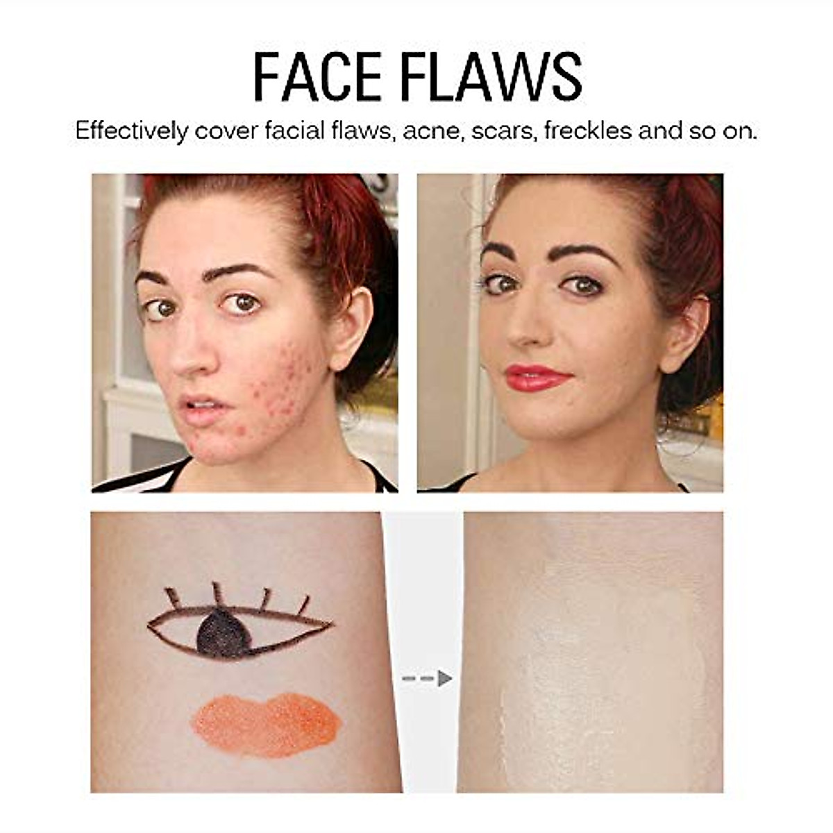 3 Pack Pro Full Cover Liquid Concealer, Waterproof Smooth Matte Flawless Finish Creamy Concealer Foundation for Eye Dark Circles Spot Face Concealer Makeup, Warm Natural, 3×6ml/0.20Fl Oz