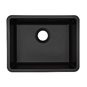 23" x 18" Quartz Kitchen Sink, single bowl kitchen sink,Drop in Kitchen Sink, Granite Composite Kitchen Sink, Undermount Sink, Galaxy Black kitchen Sink, Lexicon Platinum LP-2318-K-SO