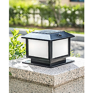 Solar Post Cap Lights Outdoor Aluminum LED Courtyard Villa Gate Pillar Lamp Household Gate Post Wall Lamp, Modern Simplicity Waterproof IP54 Patio Lamp Perfect For Home, Garden, Backyard, [Energy Clas