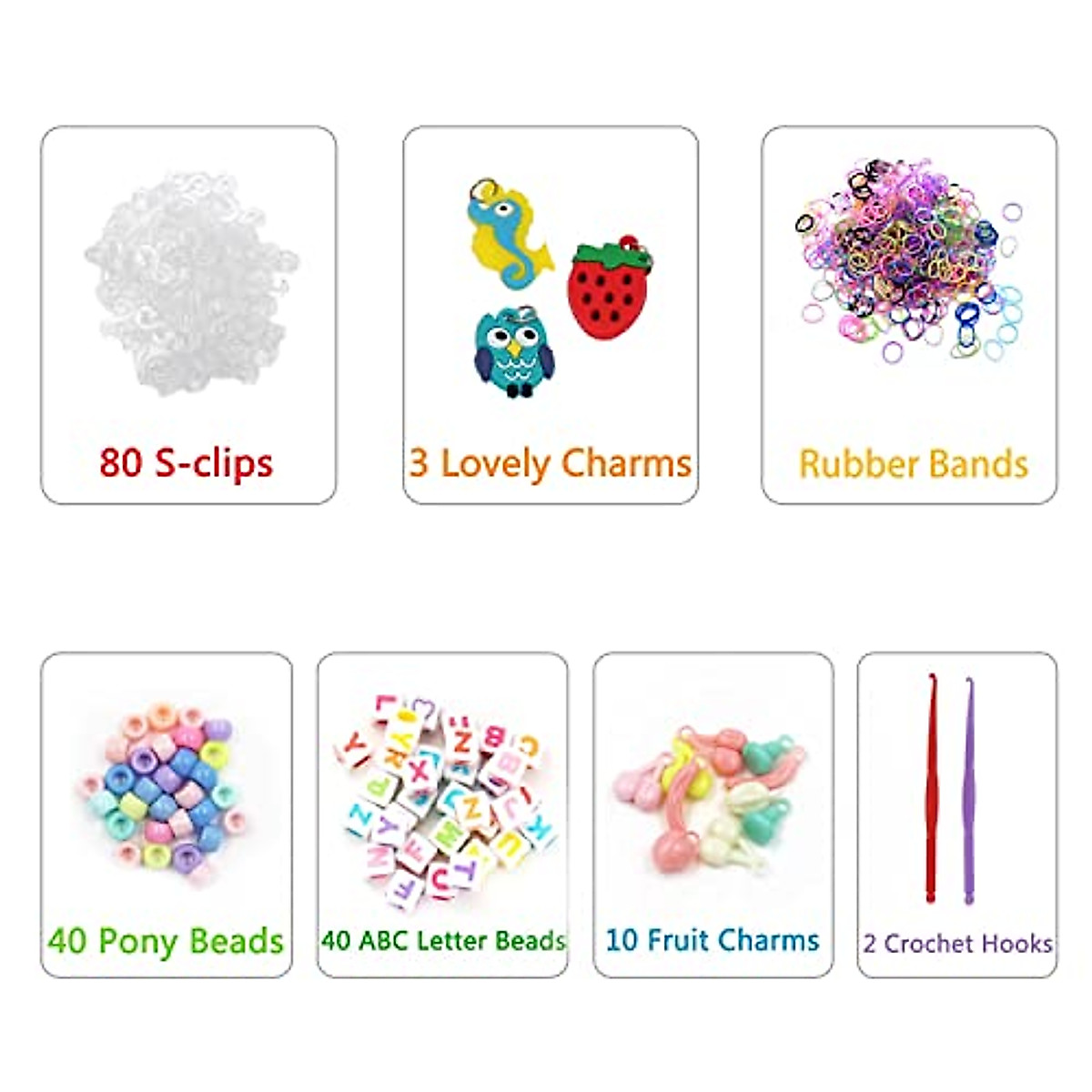 1850+ Loom Bands in 32 Variety Colors, Loom Bracelet Refill Set with Premium Quality Accessories for Kids Boys & Girls, Rubber Bands Bracelet Kit