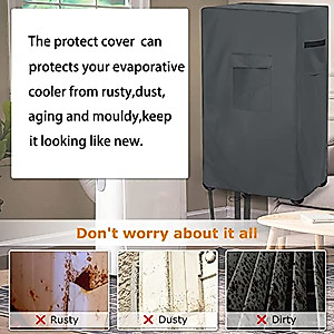 Dalema Evaporative Cooler Cover for MC61M/MC61V Evaporative Cooler,Heavy Duty Waterproof Evaporative Air Cooler Cover,29"L x 18"W x 45"H Swamp Evaporative Cooler Cover,Grey.