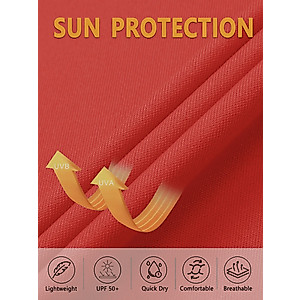 MAGCOMSEN Sun Shirt Running Shirts for Women Long Sleeve Shirts Athletic Shirts T Shirts Summer Tops for Women Rash Guard Shirts Tomato Red