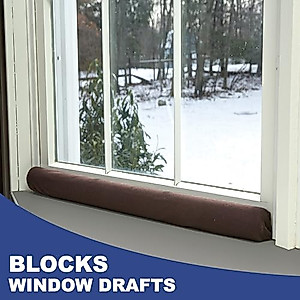 Twin Draft Guard Hug N Fit, Original Dual Draft Stopper Instantly Blocks Air from Entering, Water Repellent, Fits 28”-36” Length with 1.5” Energy Saver Tube