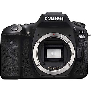 EOS 90D with EF-S 18-55 is STM Lens Kit, Built-in Wi-Fi, Dual Pixel CMOS AF and 3.0-inch Vari-Angle Touch Screen, Black + 16GB Buzz Essential Accessories Bundle