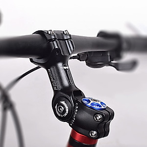 Himiway 31.8mm Bike Stem 110mm ±60 Degree Adjustable MTB Stem Aluminum Alloy Bicycle Handlebar Stem Extender Riser for Most Mountain Bike Road City Bike MTB (Only Fit 1.25"/31.8mm Handlebar)