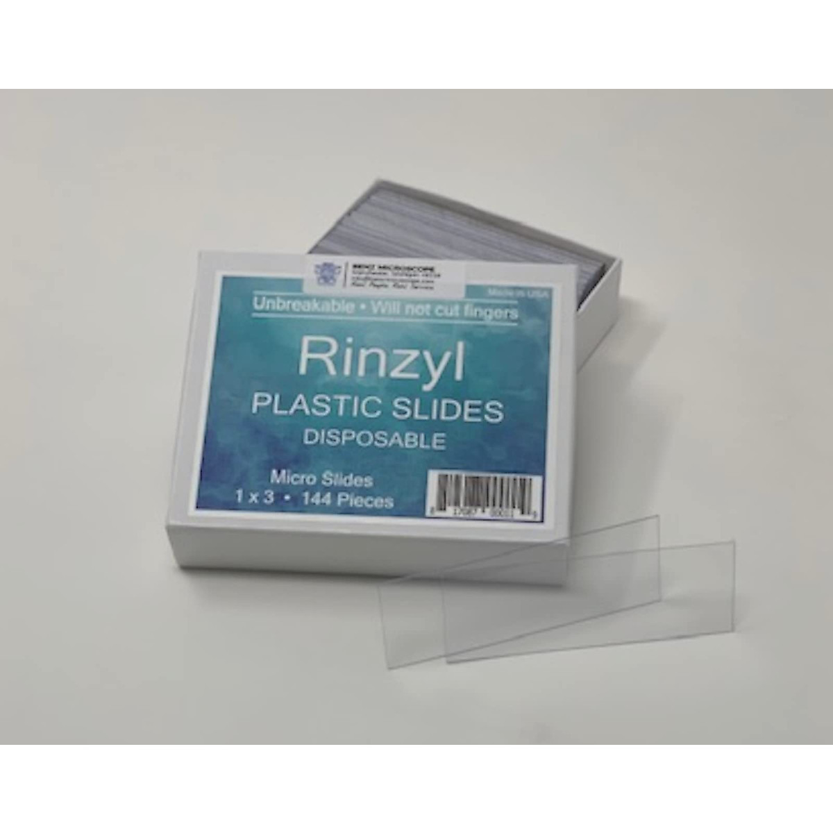 Rinzl 20305201 144 Rinzl Plastic Microscope Slides, 1" x 3"
